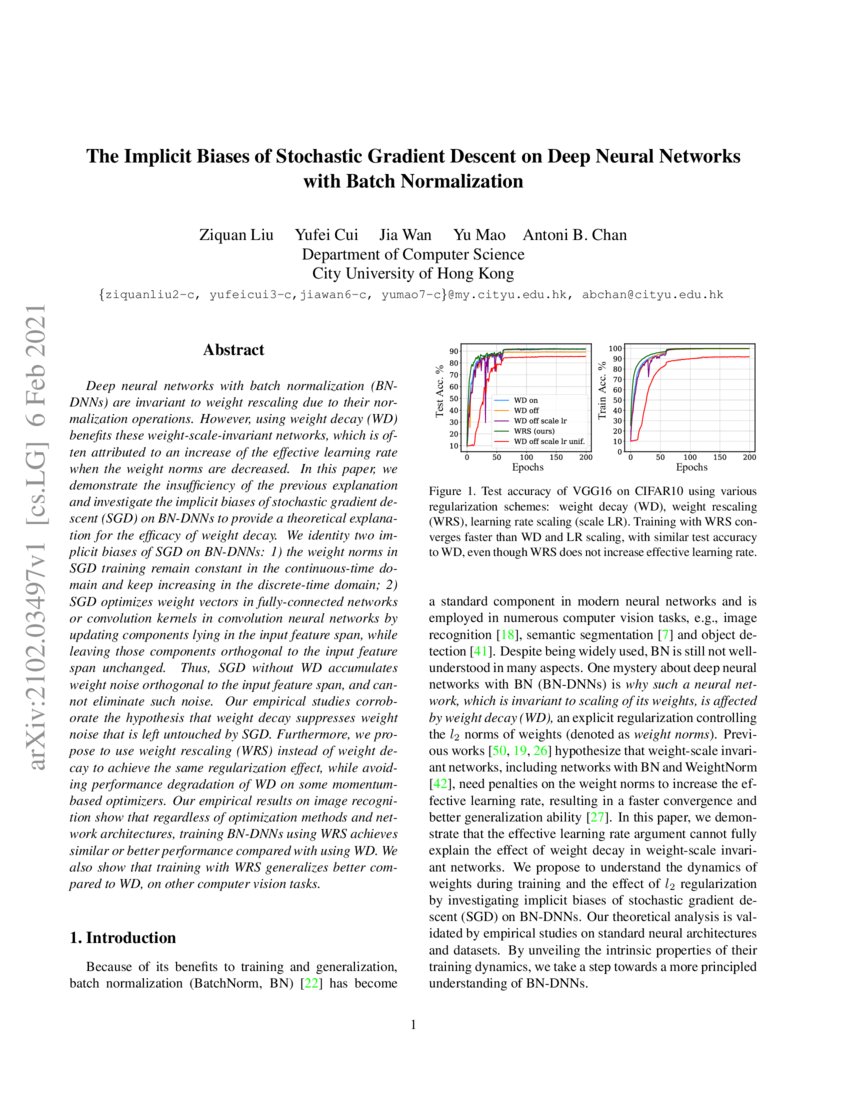 The Implicit Biases Of Stochastic Gradient Descent On Deep Neural Networks With Batch
