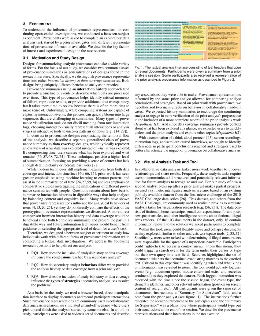 The Influence of Visual Provenance Representations on Strategies in a Collaborative Hand-off ...