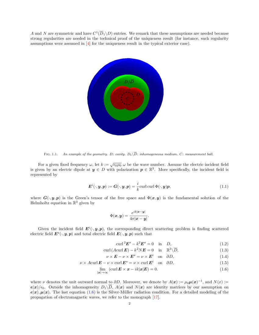 The Interior Inverse Electromagnetic Scattering for an Inhomogeneous Cavity | DeepAI