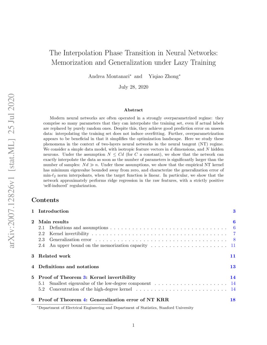The Interpolation Phase Transition In Neural Networks Memorization And