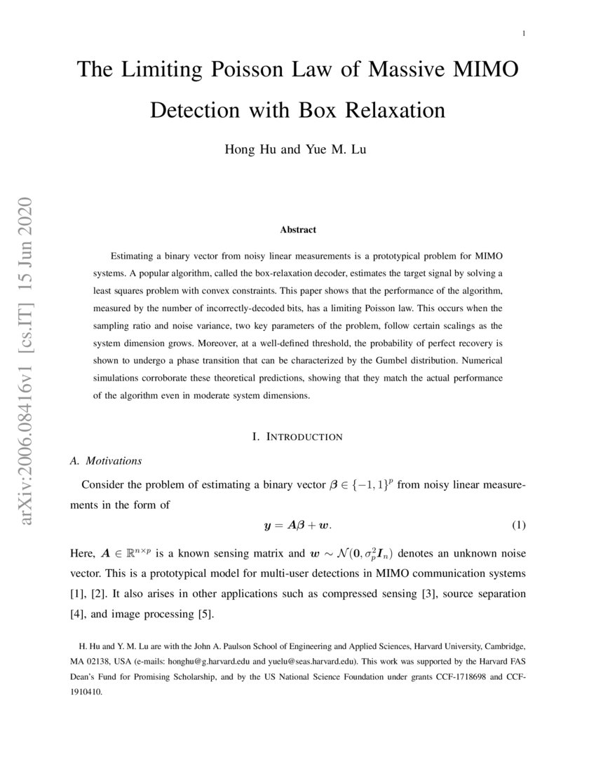 The Limiting Poisson Law of Massive MIMO Detection with Box Relaxation ...
