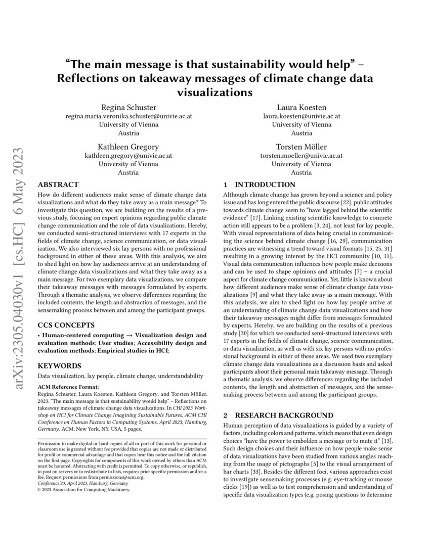 "The main message is that sustainability would help" – Reflections on takeaway messages of ...