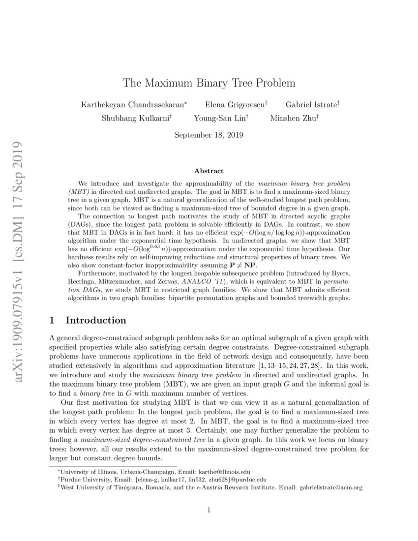 The Maximum Binary Tree Problem Deepai 8561