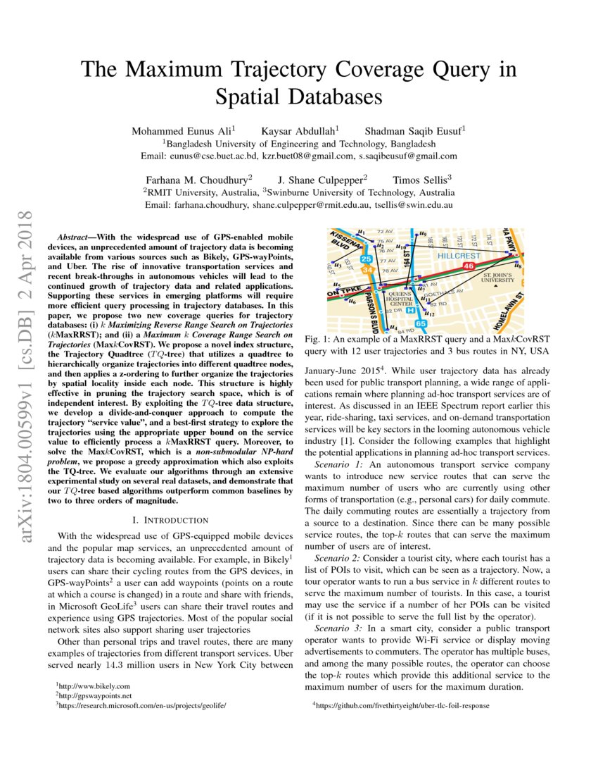 The Maximum Trajectory Coverage Query In Spatial Databases Deepai 4187