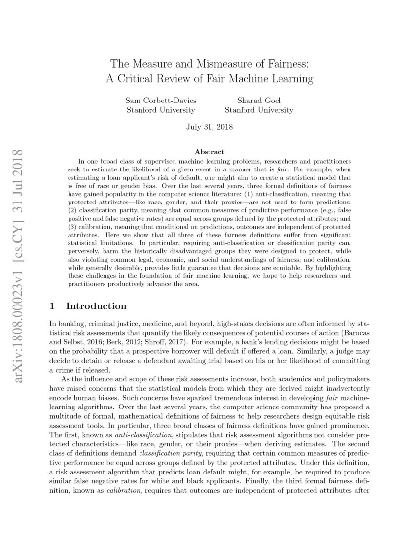 The Measure and Mismeasure of Fairness: A Critical Review of Fair ...