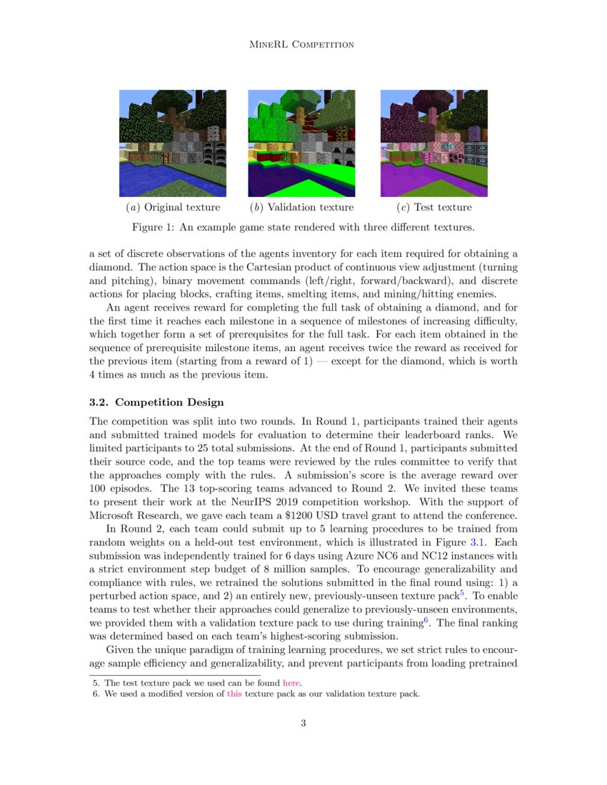 The MineRL Competition on Sample-Efficient Reinforcement Learning Using Human Priors: A ...