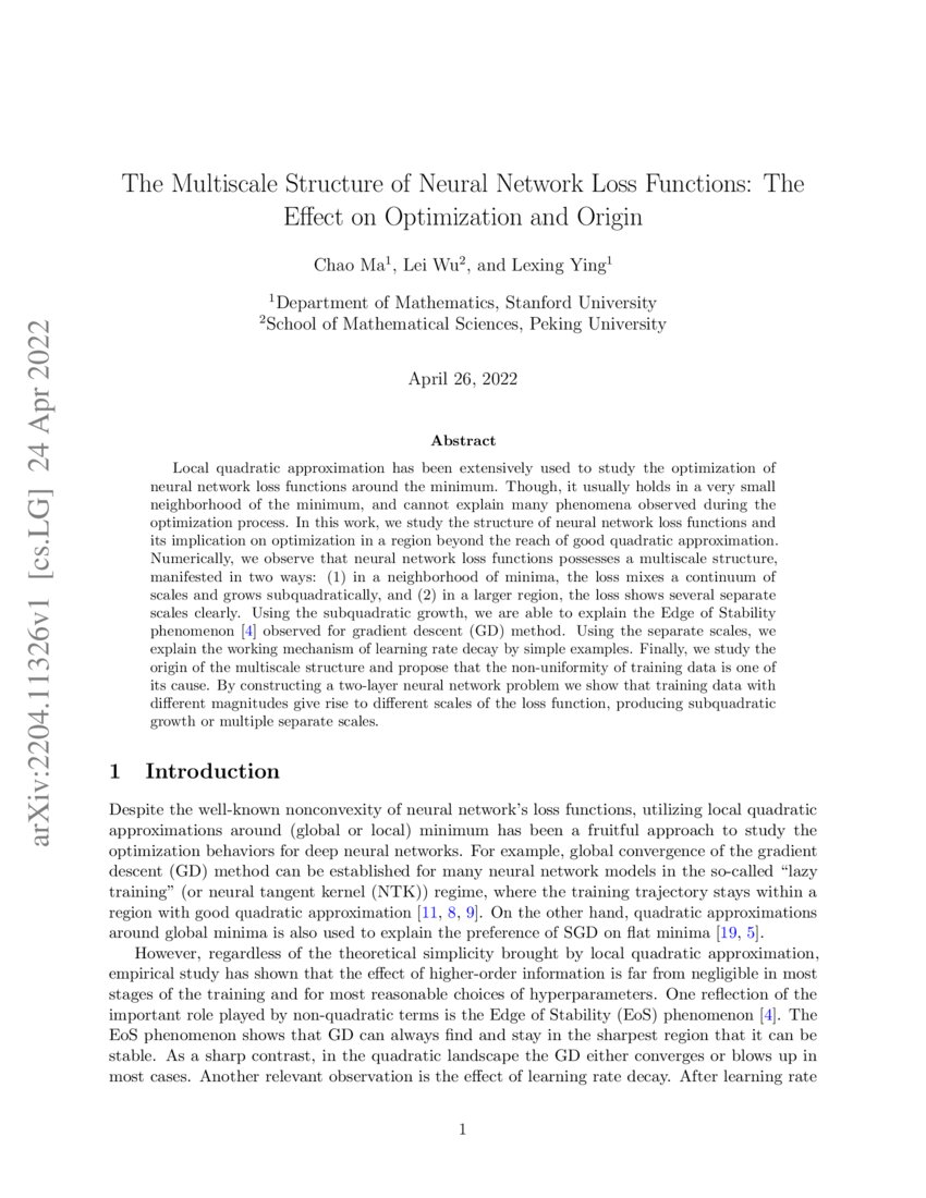 The Multiscale Structure of Neural Network Loss Functions: The Effect ...