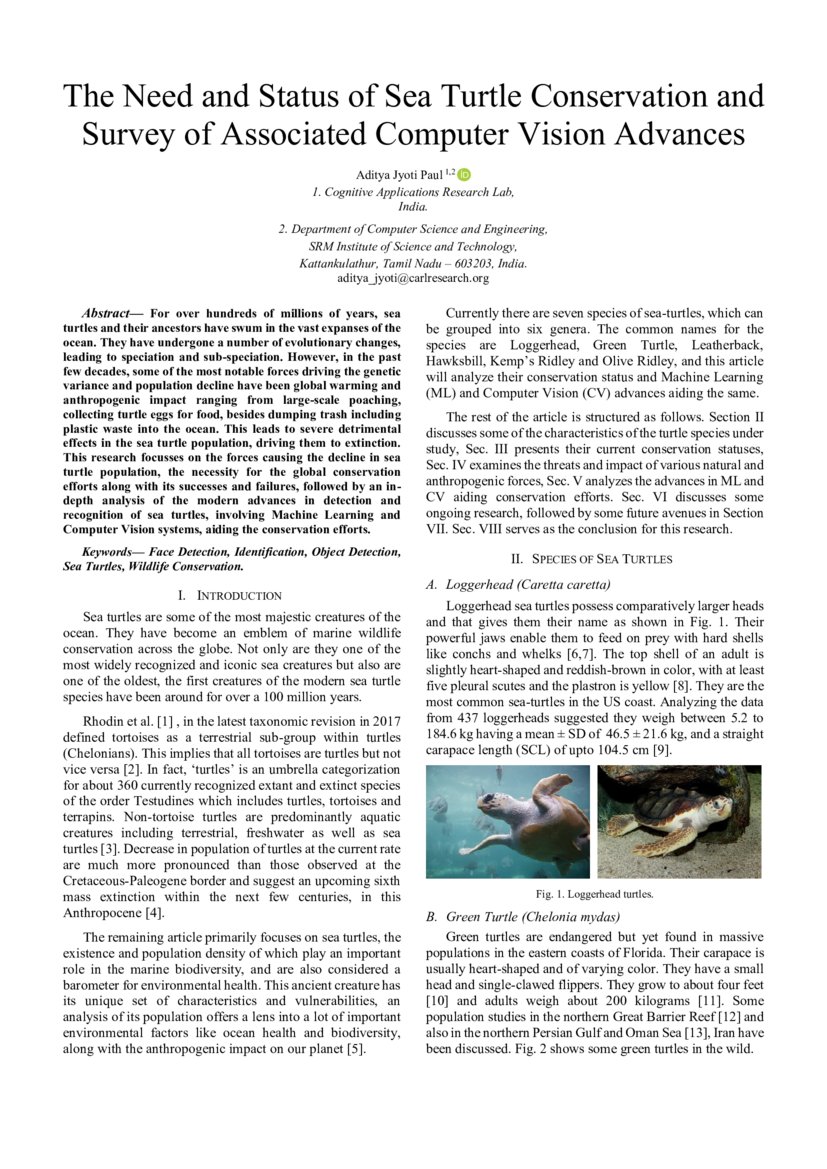 The Need and Status of Sea Turtle Conservation and Survey of Associated ...
