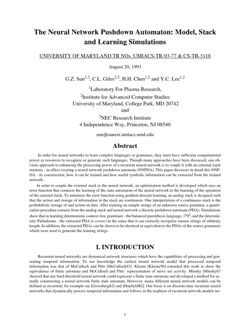The Neural Network Pushdown Automaton: Model, Stack and Learning Simulations | DeepAI