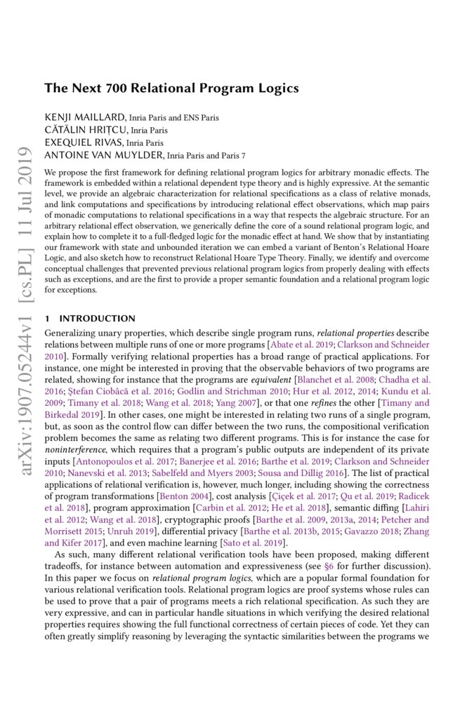 The Next 700 Relational Program Logics | DeepAI