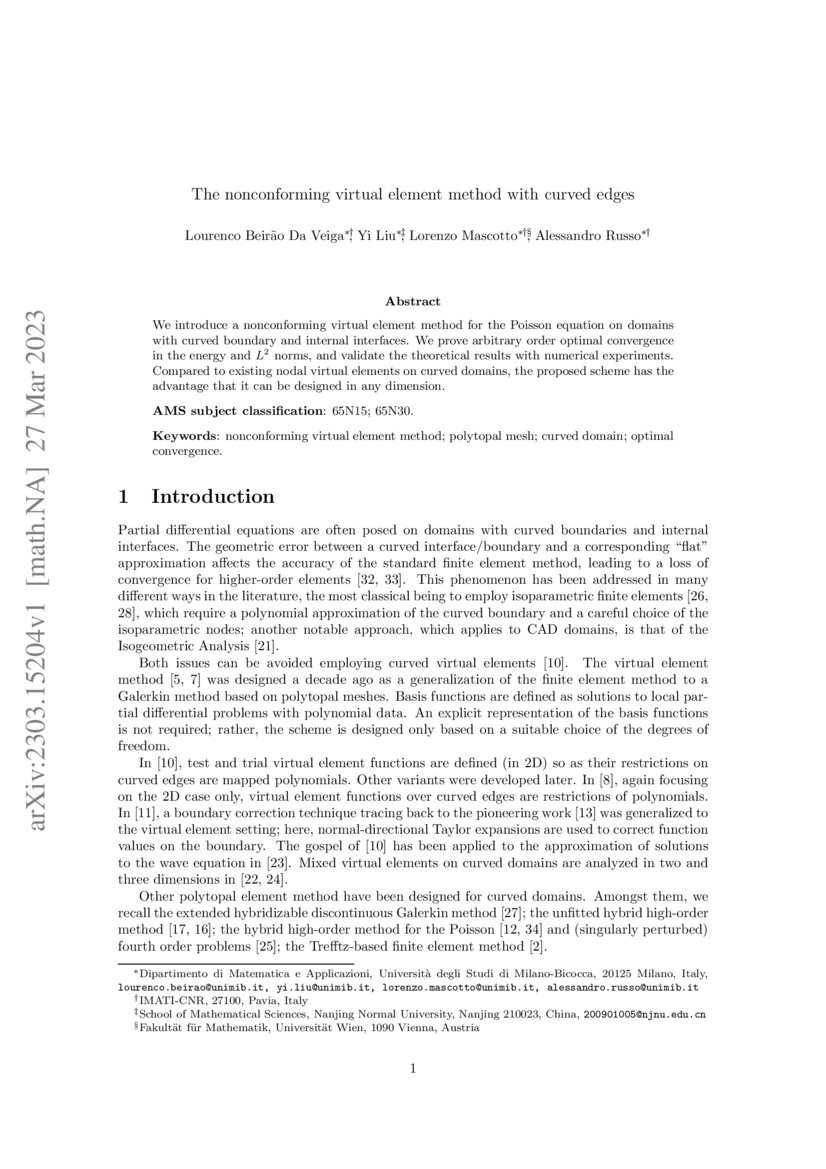The nonconforming virtual element method with curved edges | DeepAI The nonconforming virtual element method with curved edges | DeepAI