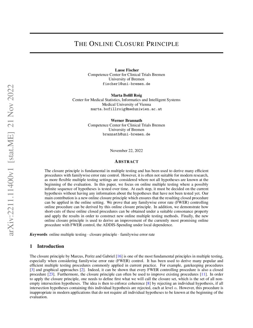 The Online Closure Principle | DeepAI