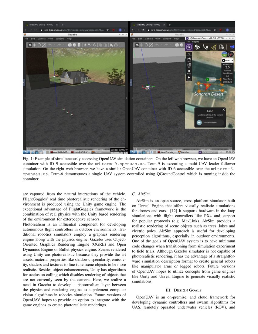 The OpenUAV Swarm Simulation Testbed: a Collaborative DesignStudio for ...