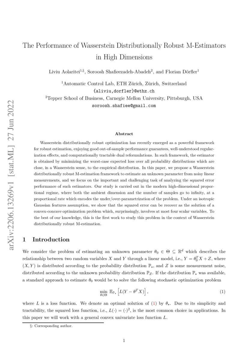 The Performance Of Wasserstein Distributionally Robust M Estimators In