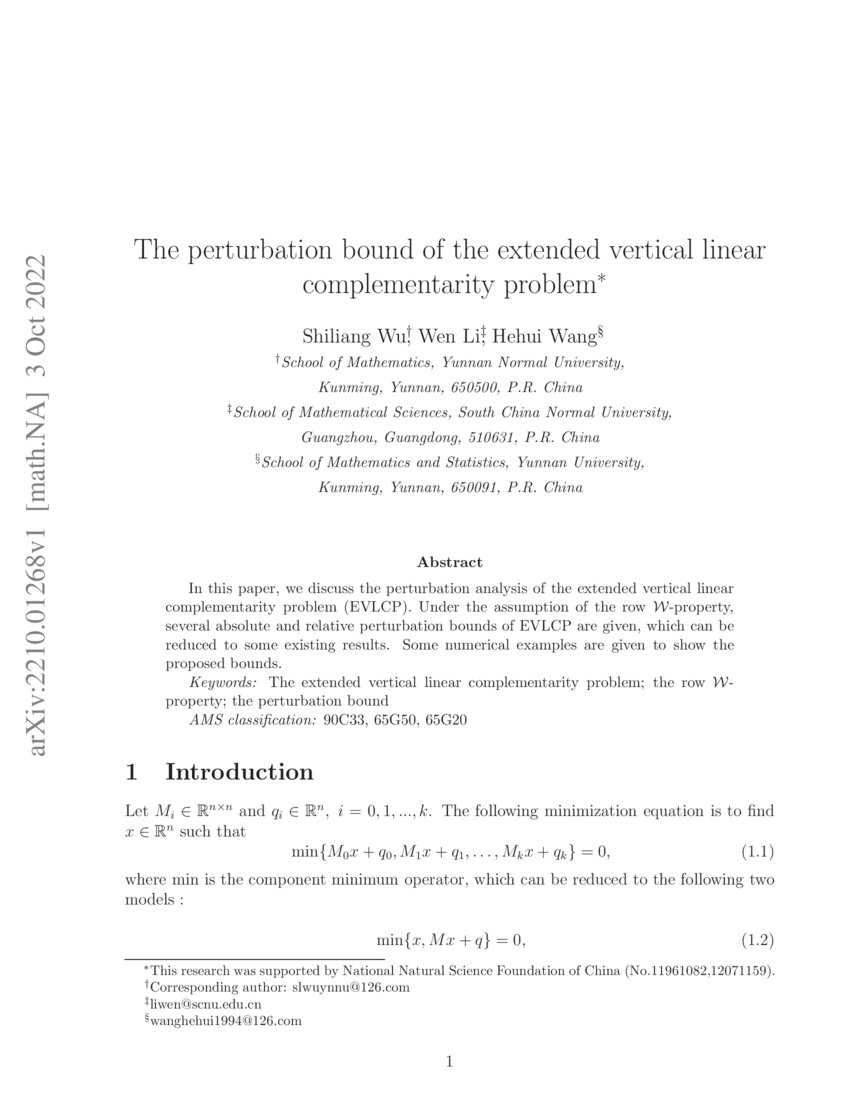 The Perturbation Bound Of The Extended Vertical Linear Complementarity Problem Deepai 