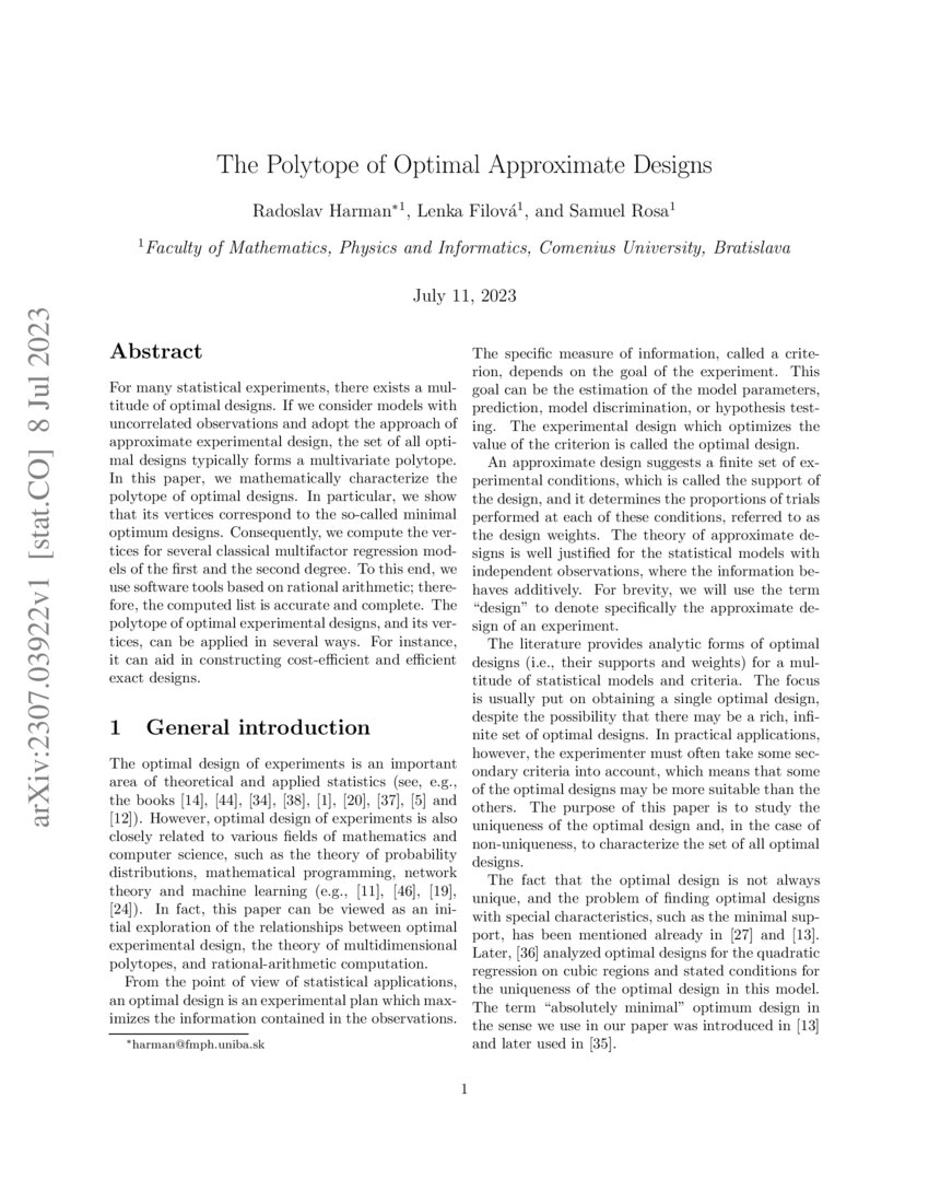 The Polytope Of Optimal Approximate Designs Extending The Selection Of Efficient Experiments