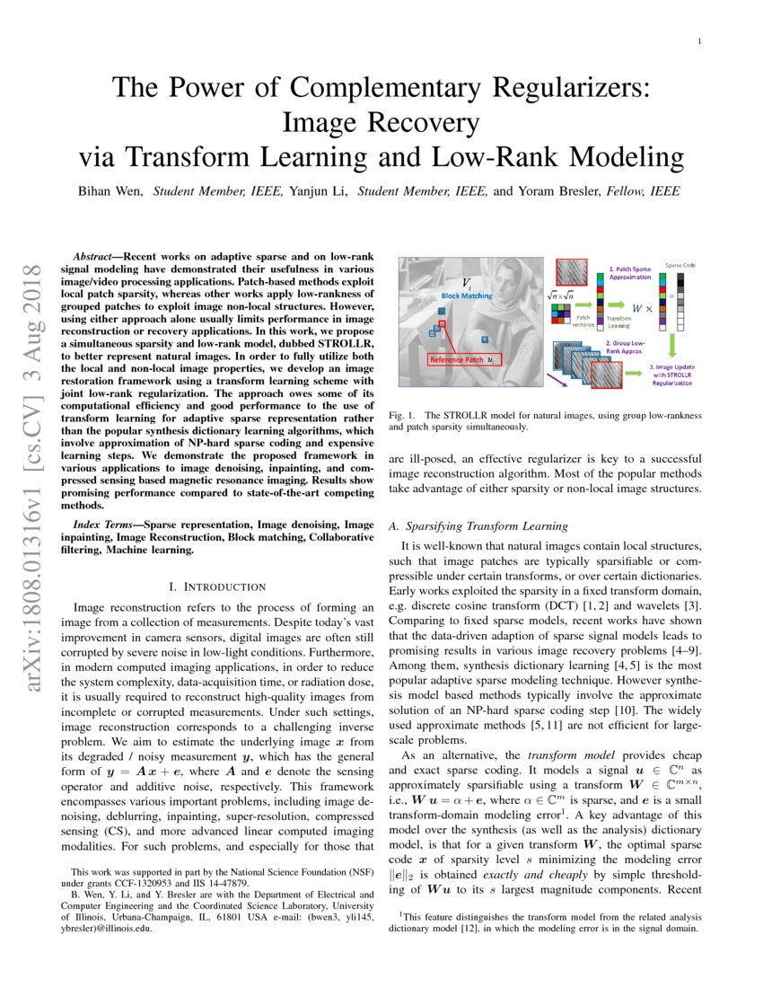 The Power of Complementary Regularizers: Image Recovery via Transform ...