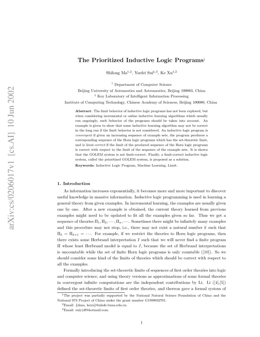 The Prioritized Inductive Logic Programs Deepai
