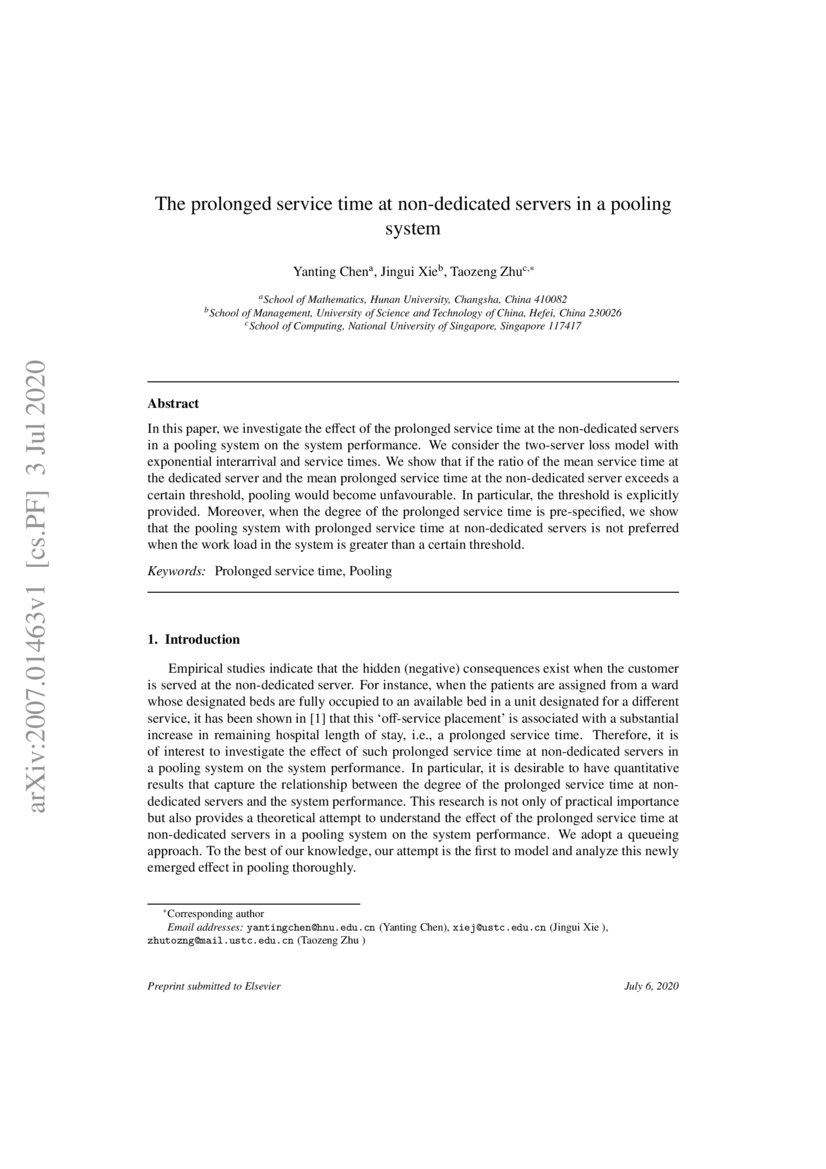 Flexibility in an asymmetric system with prolonged service time at non ...