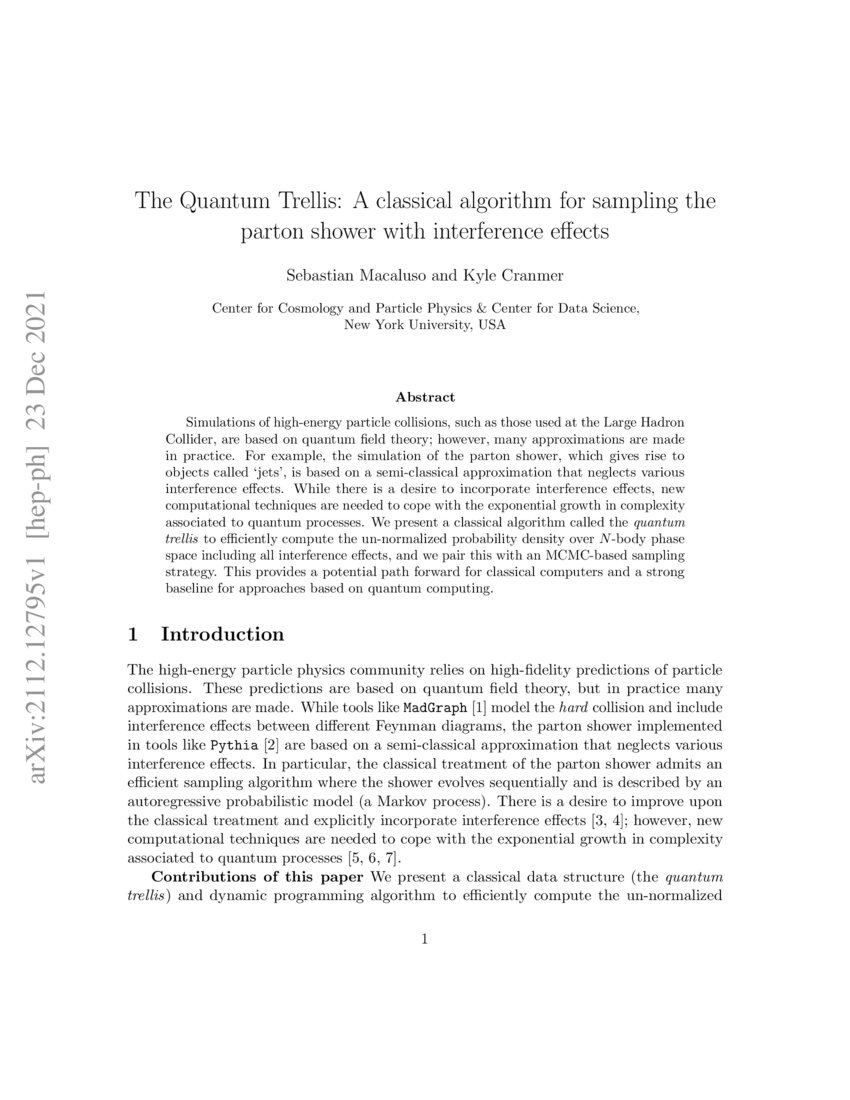 The Quantum Trellis: A classical algorithm for sampling the parton shower with interference ...