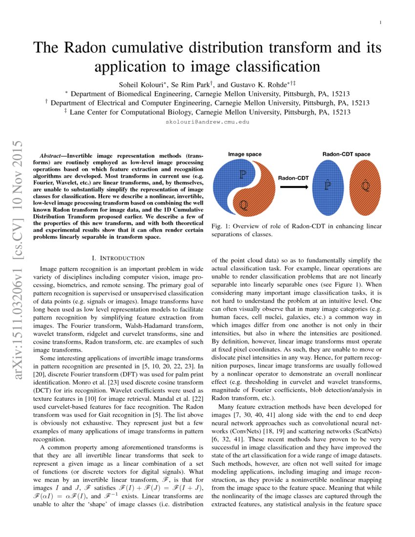 The Radon cumulative distribution transform and its application to ...
