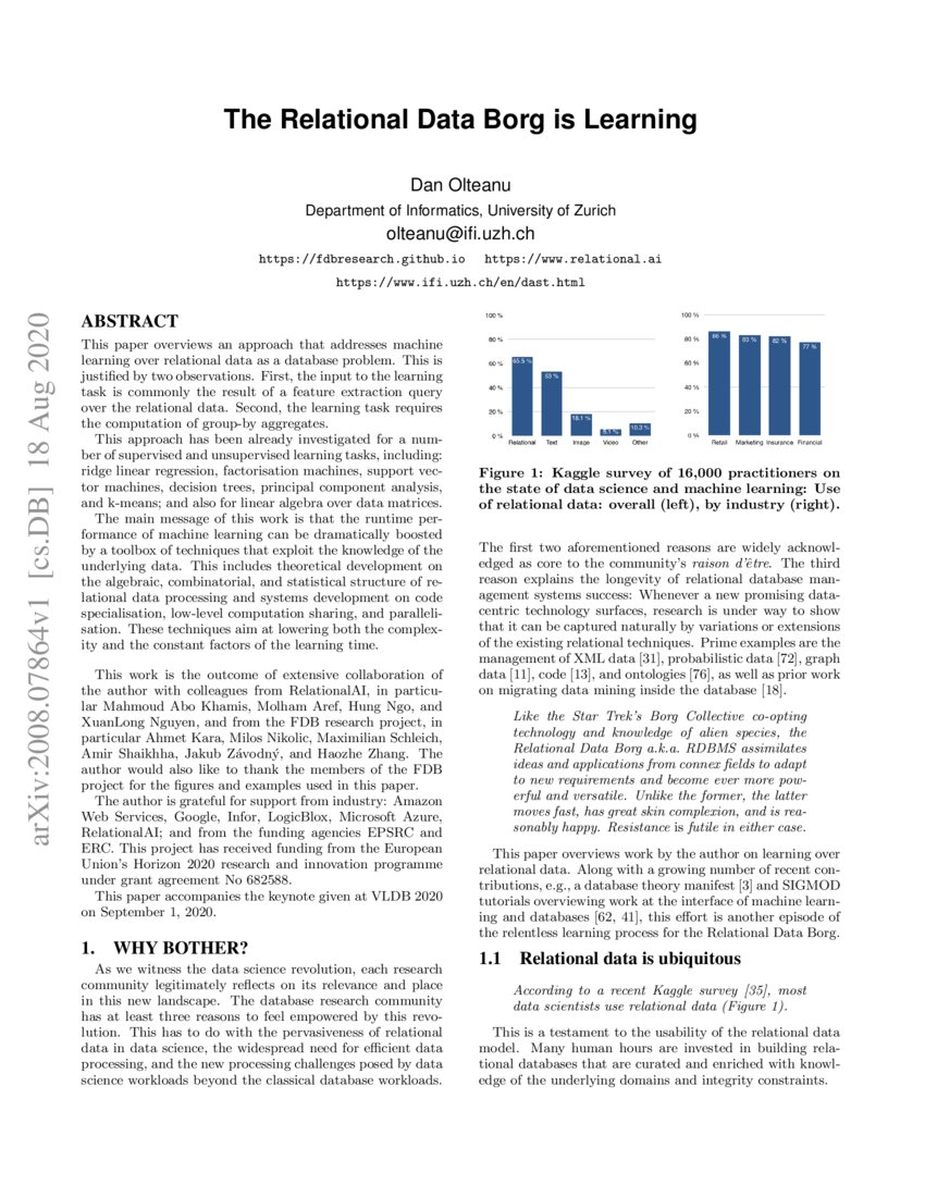 The Relational Data Borg is Learning | DeepAI