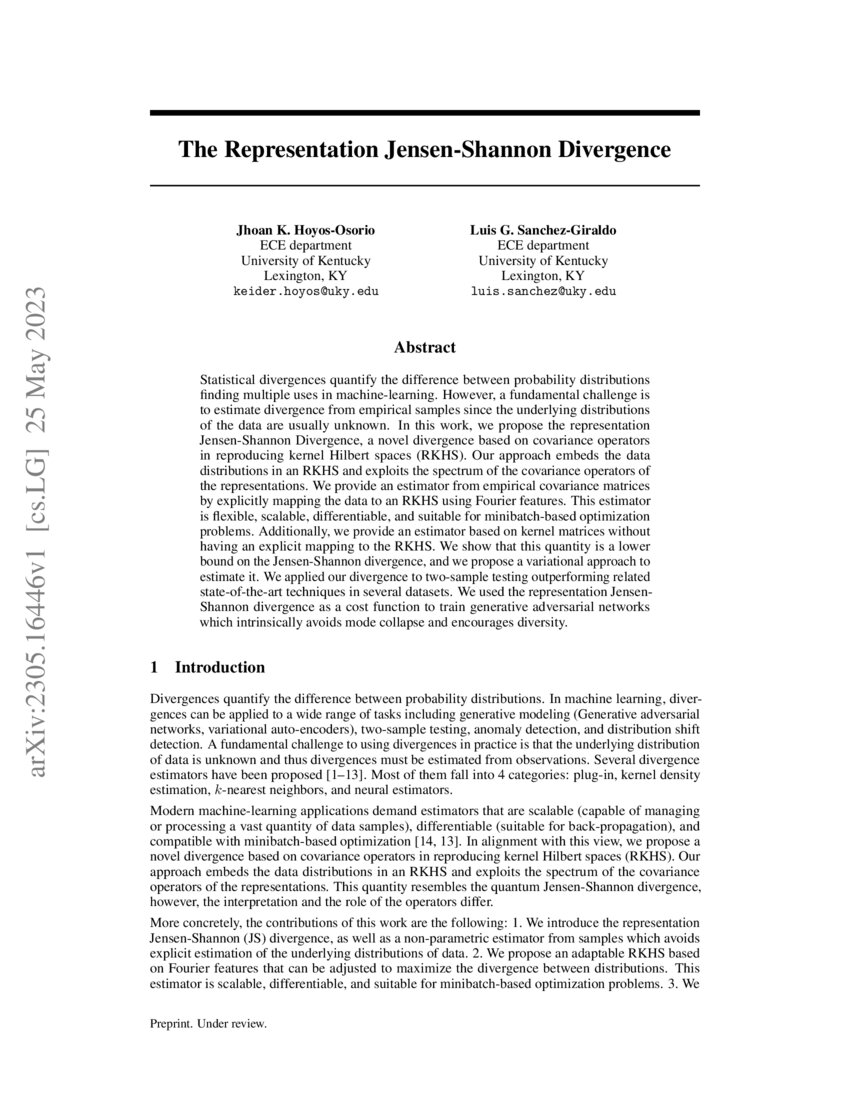 The Representation Jensen-Shannon Divergence | DeepAI