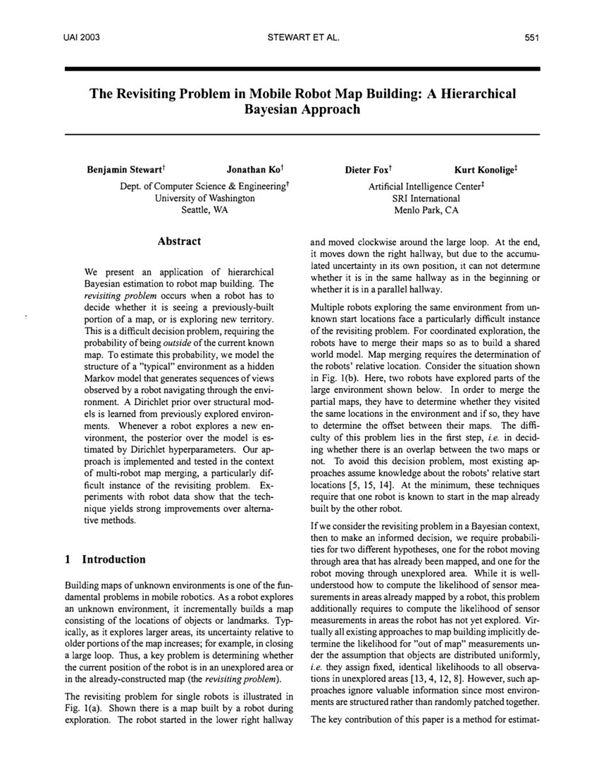 The Revisiting Problem In Mobile Robot Map Building A Hierarchical Bayesian Approach Deepai 1634