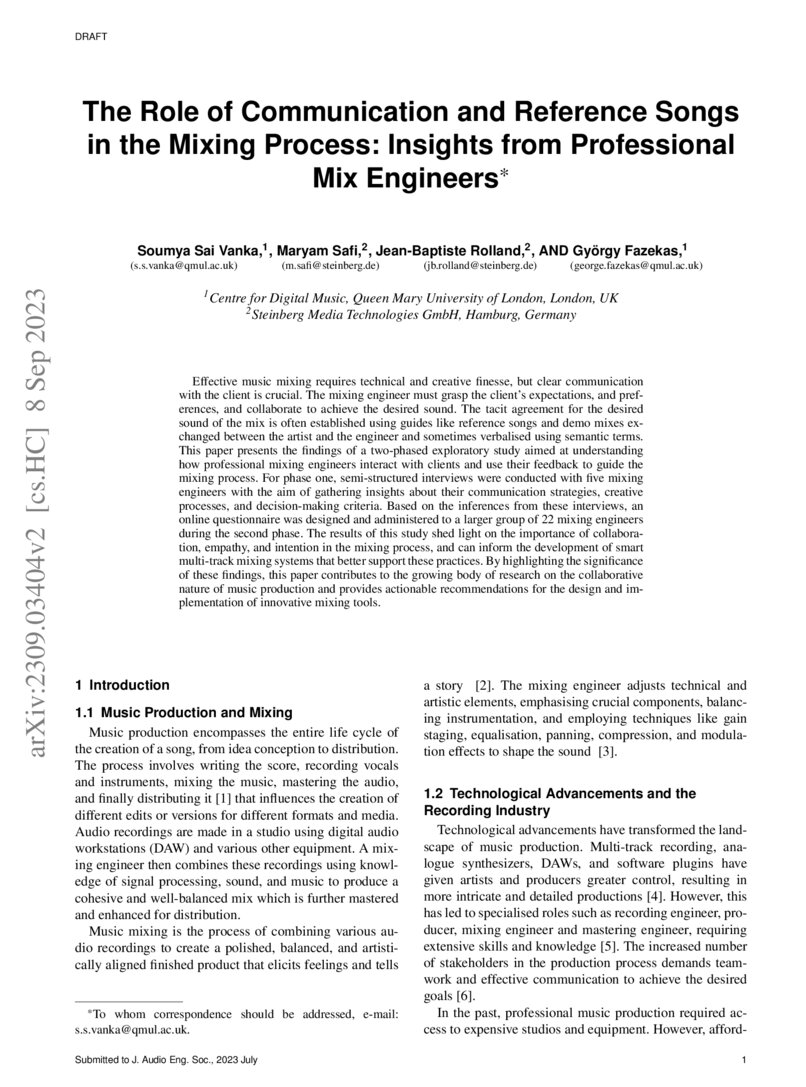 The Role of Communication and Reference Songs in the Mixing Process ...