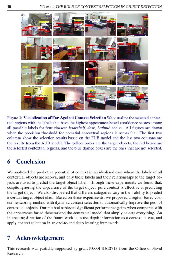 The Role Of Context Selection In Object Detection Deepai