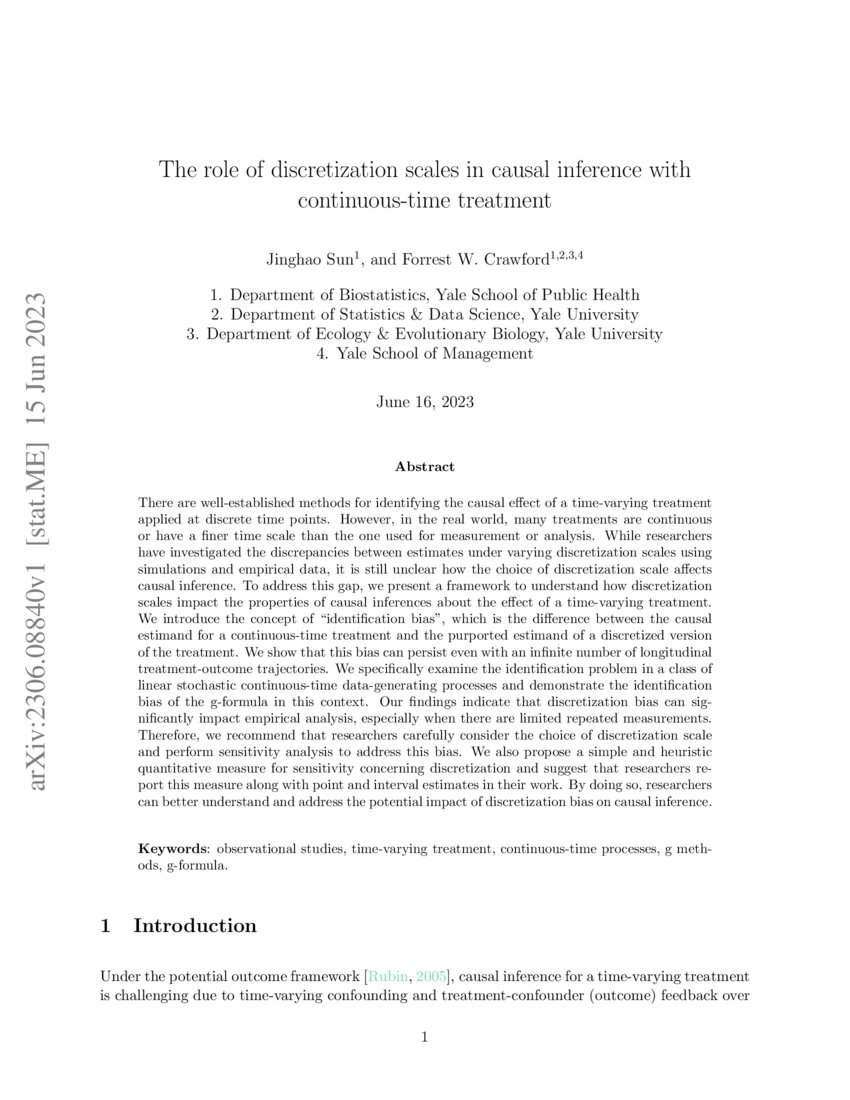The Role Of Discretization Scales In Causal Inference With Continuous
