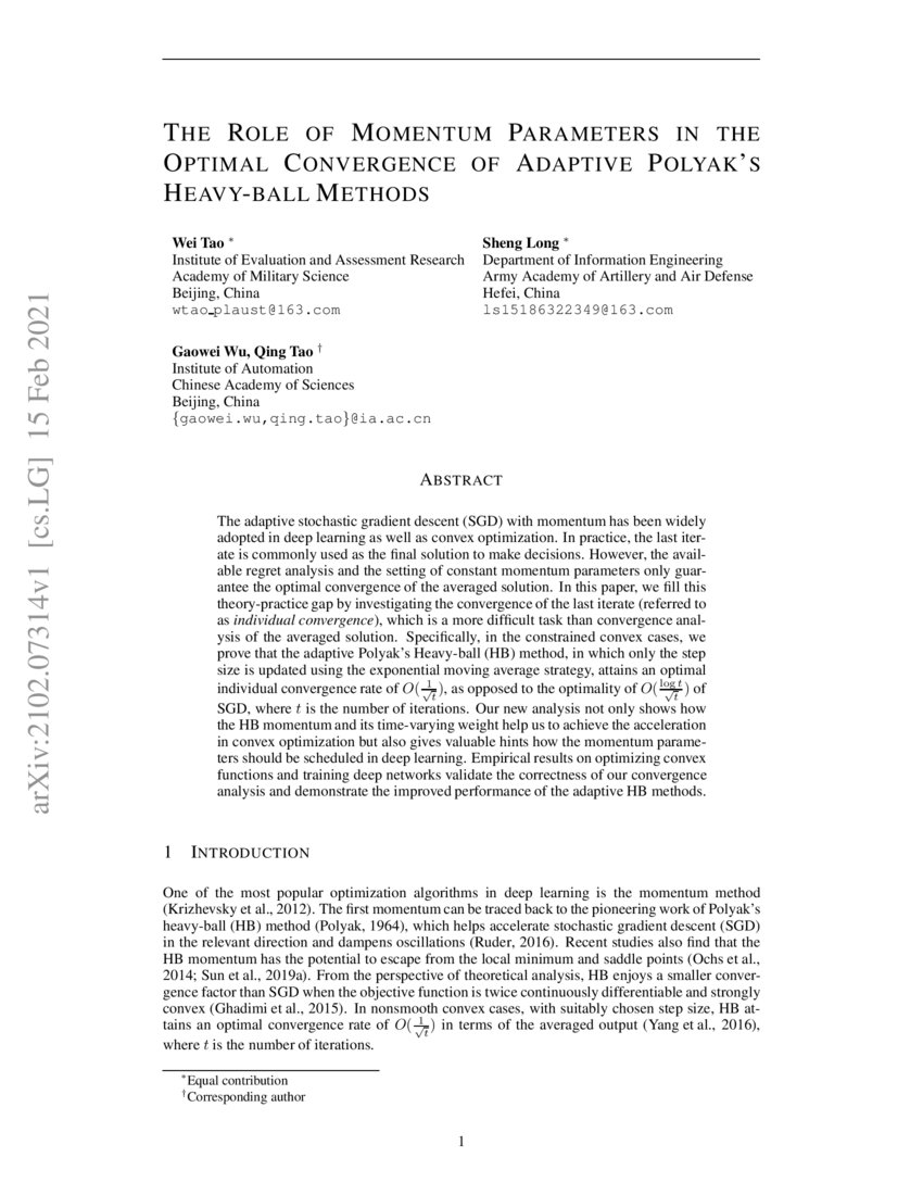 The Role of Momentum Parameters in the Optimal Convergence of Adaptive ...