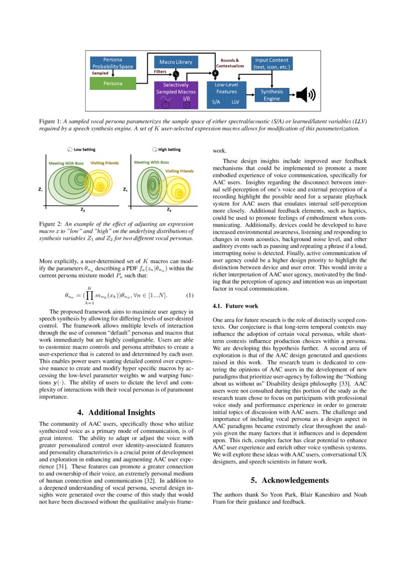 The Role of Voice Persona in Expressive Communication:An Argument for Relevance in Speech ...