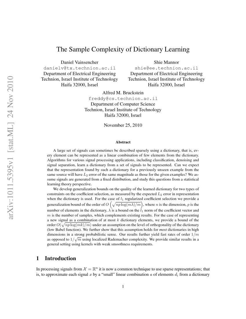The Sample Complexity of Dictionary Learning | DeepAI