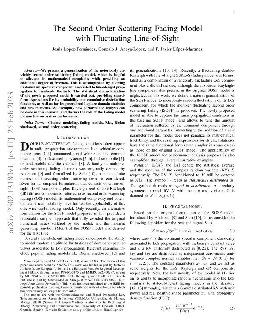The Second Order Scattering Fading Model with Fluctuating Line-of-Sight ...