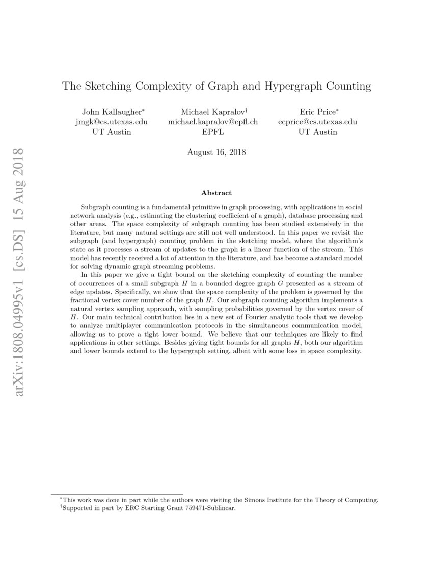 The Sketching Complexity of Graph and Hypergraph Counting | DeepAI