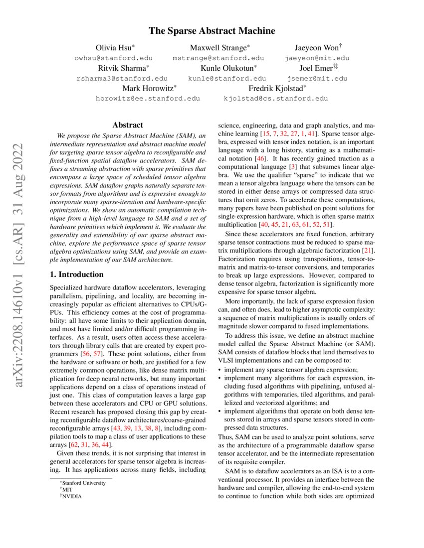 The Sparse Abstract Machine | DeepAI