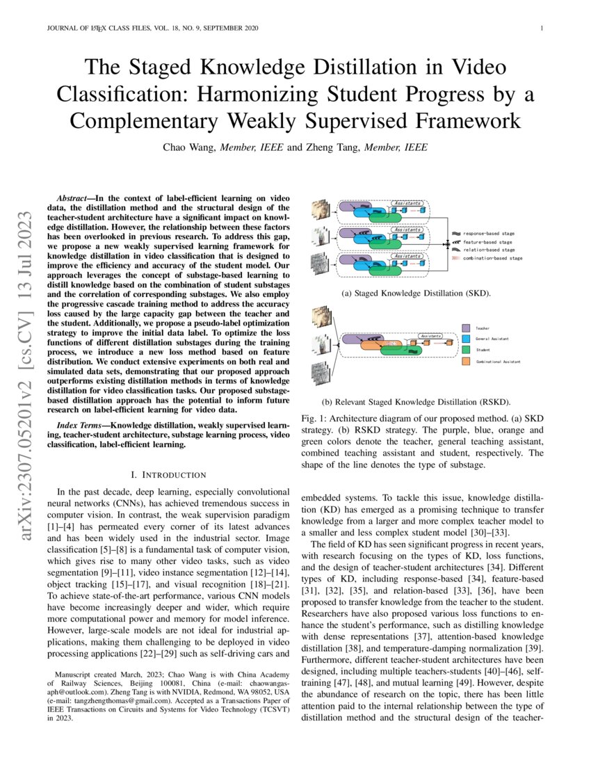 The Staged Knowledge Distillation in Video Classification: Harmonizing Student Progress by a ...