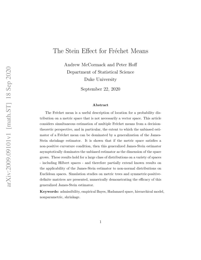 The Stein Effect for Frechet Means | DeepAI