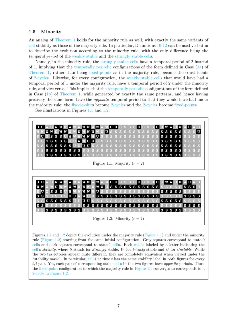 The Structure Of Configurations In One Dimensional Majority Cellular