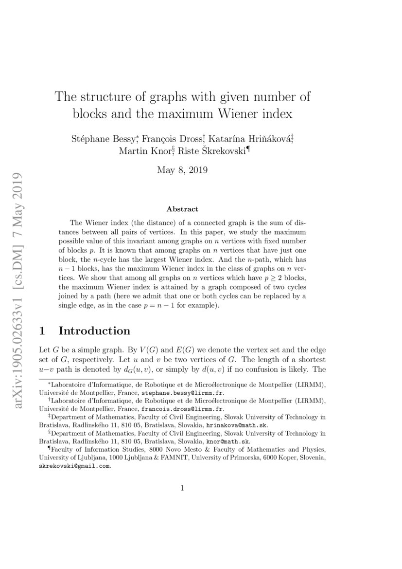 The Structure Of Graphs With Given Number Of Blocks And The Maximum