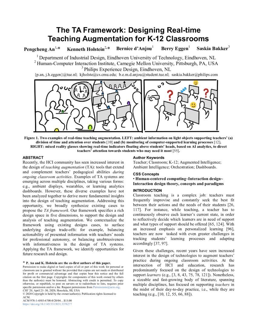 The TA Framework: Designing Real-time Teaching Augmentation for K-12 ...