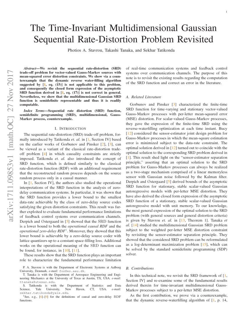 The Time Invariant Multidimensional Gaussian Sequential Rate Distortion 9922