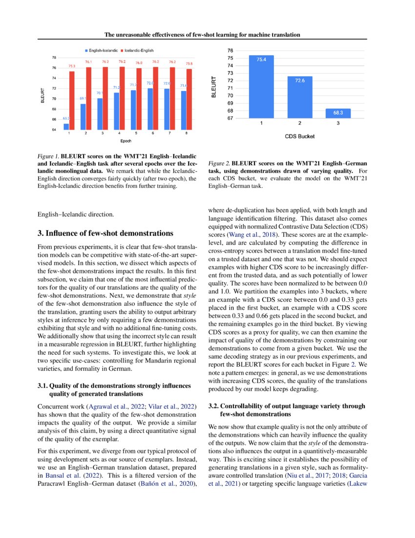 The Unreasonable Effectiveness Of Few Shot Learning For Machine Translation Deepai