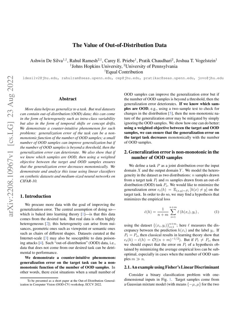 The Value of Out-of-Distribution Data | DeepAI