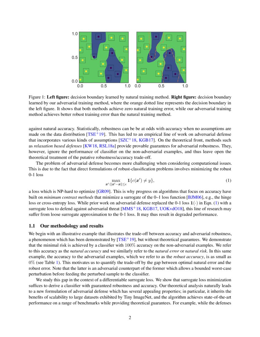 Theoretically Principled Trade-off between Robustness and Accuracy | DeepAI