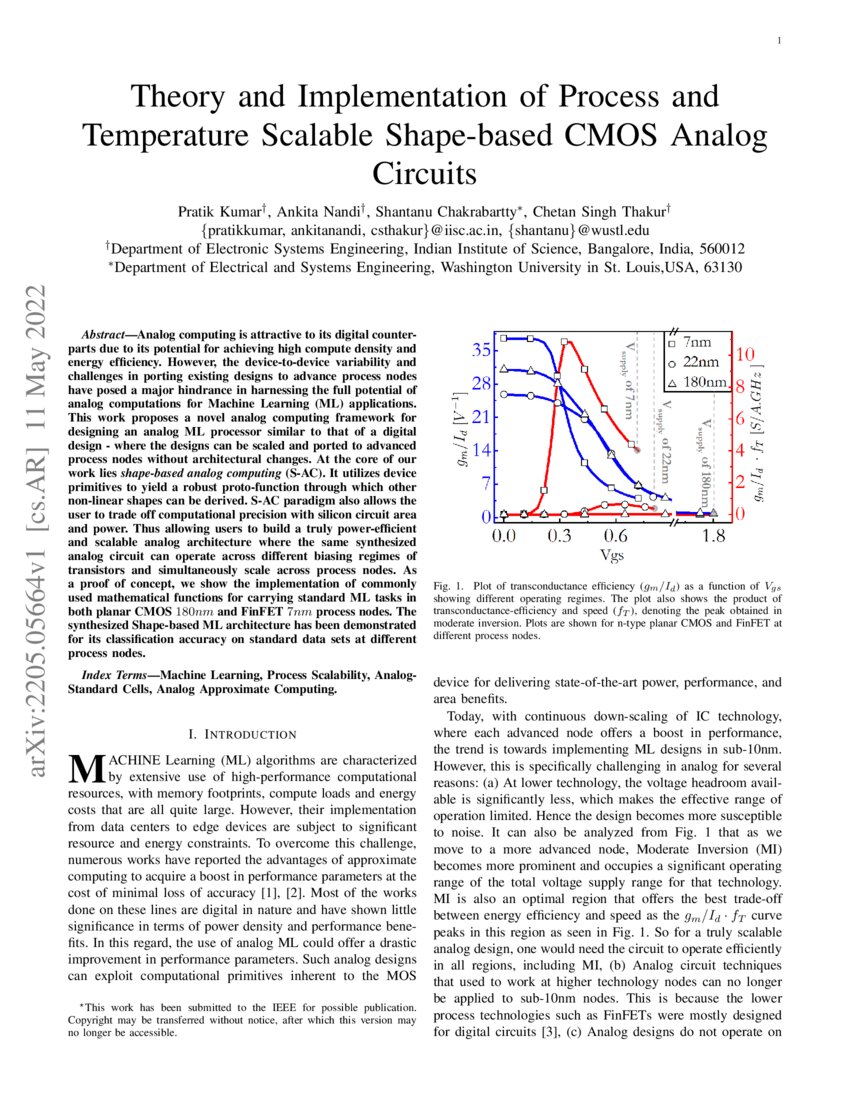 Process Bias And Temperature Scalable Cmos Analog Computing Circuits For Machine Learning Deepai 