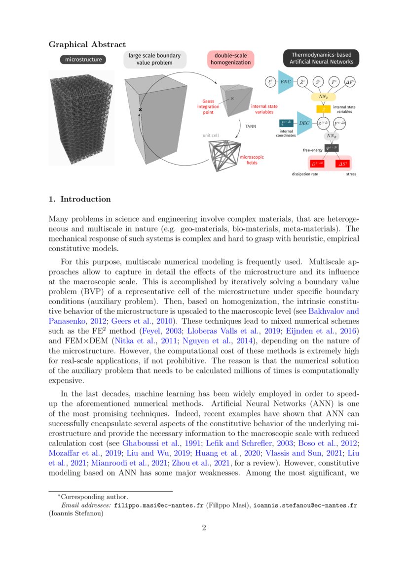 Thermodynamics-based Artificial Neural Networks (TANN) for multiscale modeling of materials with ...