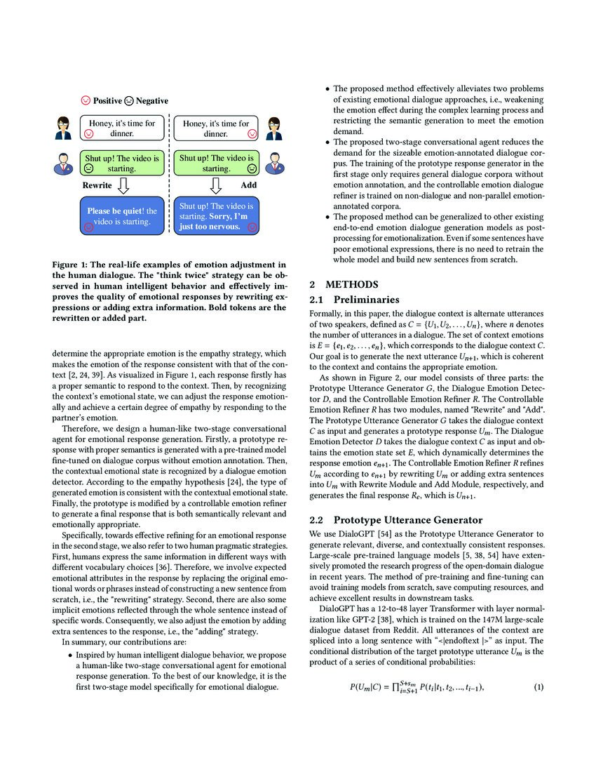 Think Twice: A Human-like Two-stage Conversational Agent for Emotional ...