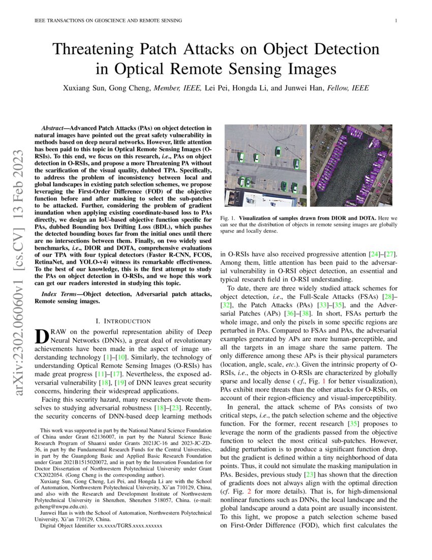 Threatening Patch Attacks On Object Detection In Optical Remote Sensing